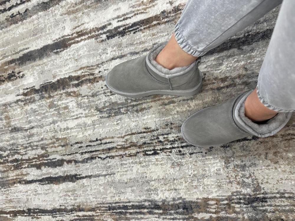 Australian Shearling Mini Boot in Light Grey