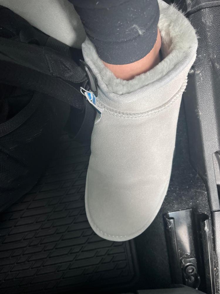 Australian Shearling Mini Boot in Light Grey